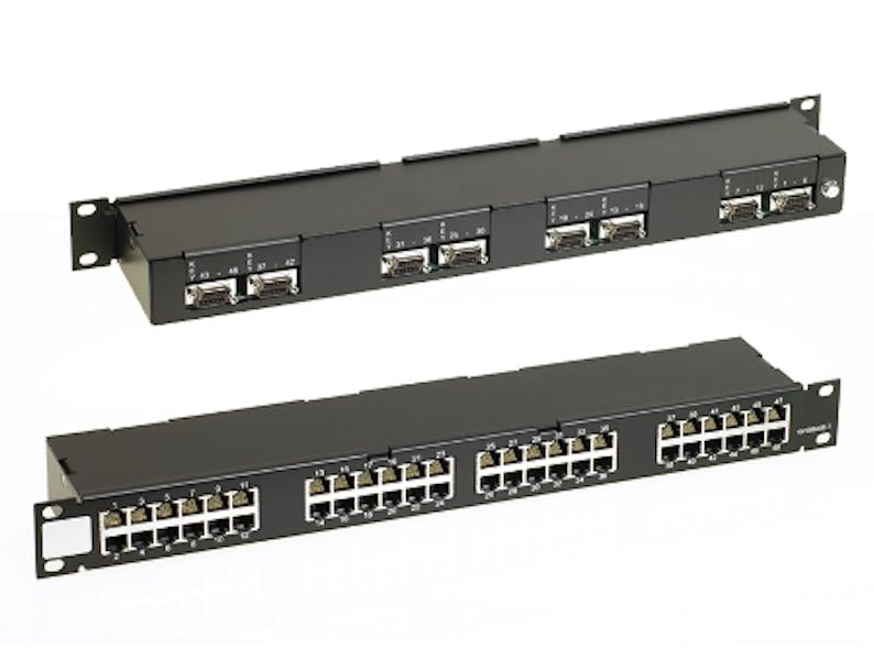 MRJ21-to-RJ45 connections in 48-port 1RU patch panel | Cabling ...