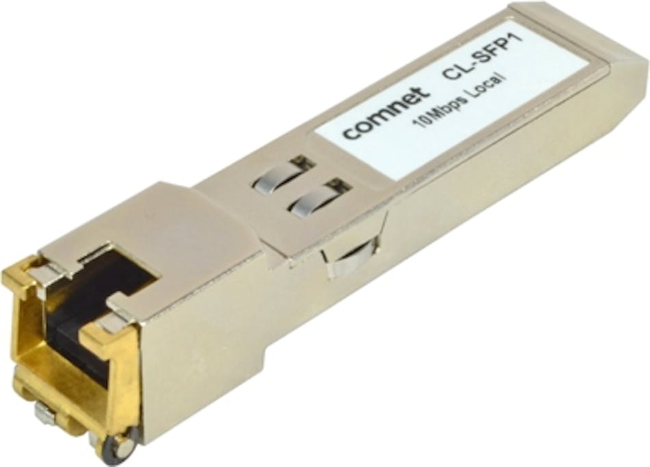 Distance-extending SFP sends Ethernet over UTP or coaxial cabling ...