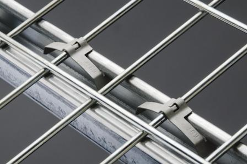 Clip attaches wire basket tray to strut | Cabling Installation ...