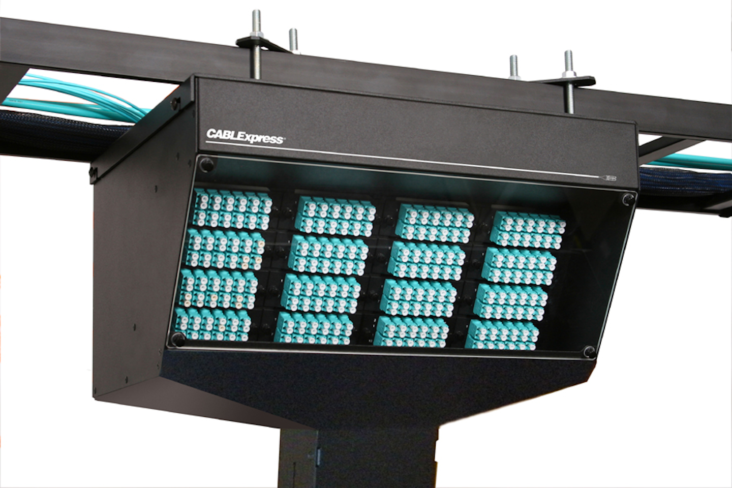 Patch panel mounts overhead | Cabling Installation & Maintenance