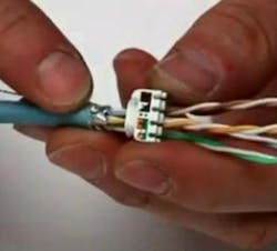 Video demonstrates tool-less Cat 6A termination | Cabling Installation ...