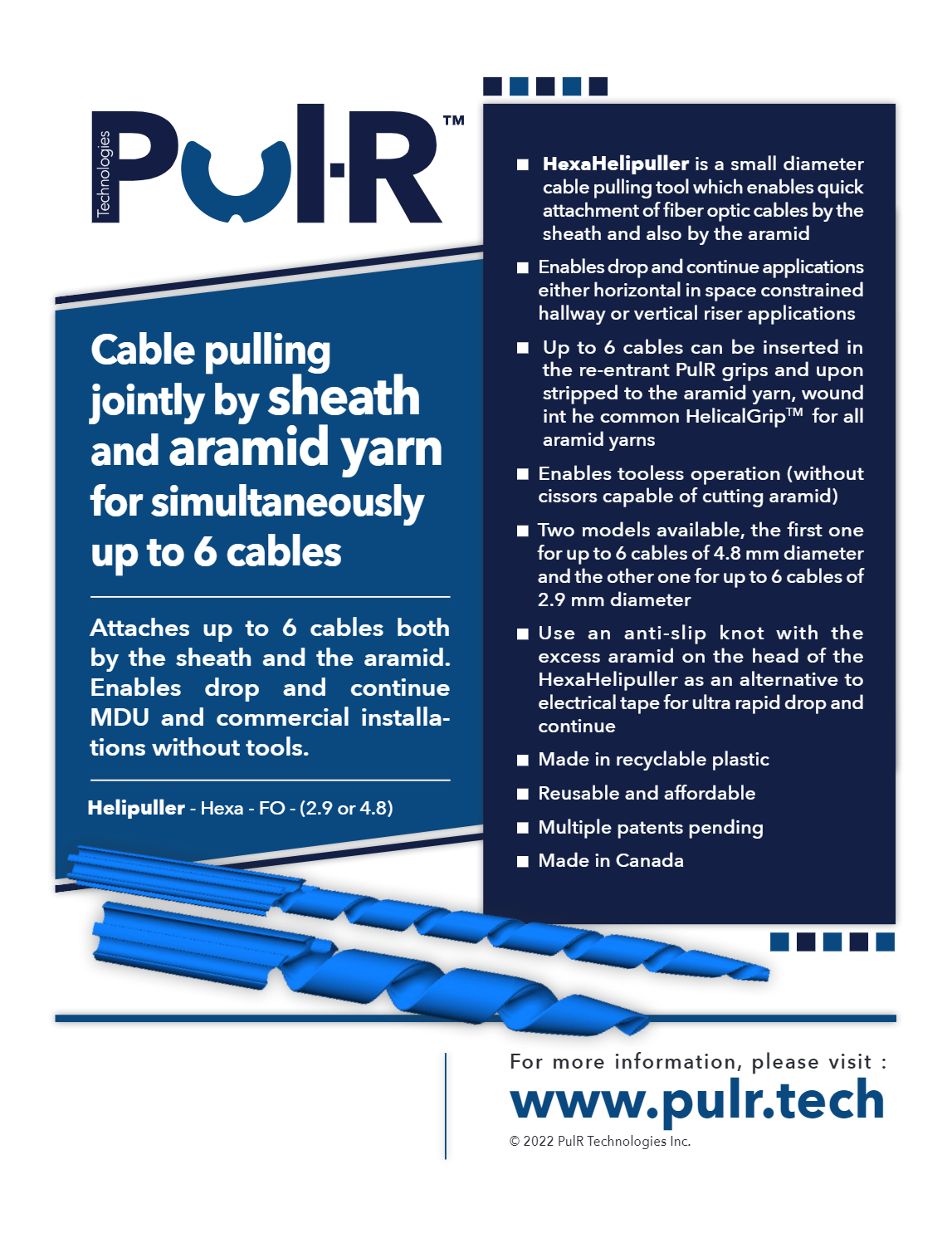 New PulR adapter concurrently pulls by sheath, aramid for multiple ...